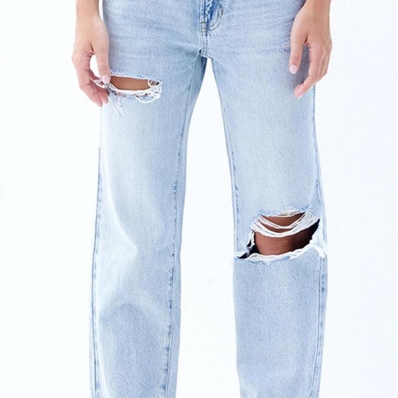 PacSun | Jeans | Pacsun Light Blue Ripped 9s Straight Leg Jean | Poshmark